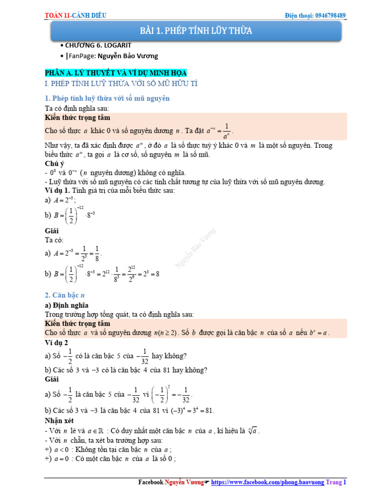 Bai-1-Phep Tinh Luy Thua - CH | PDF