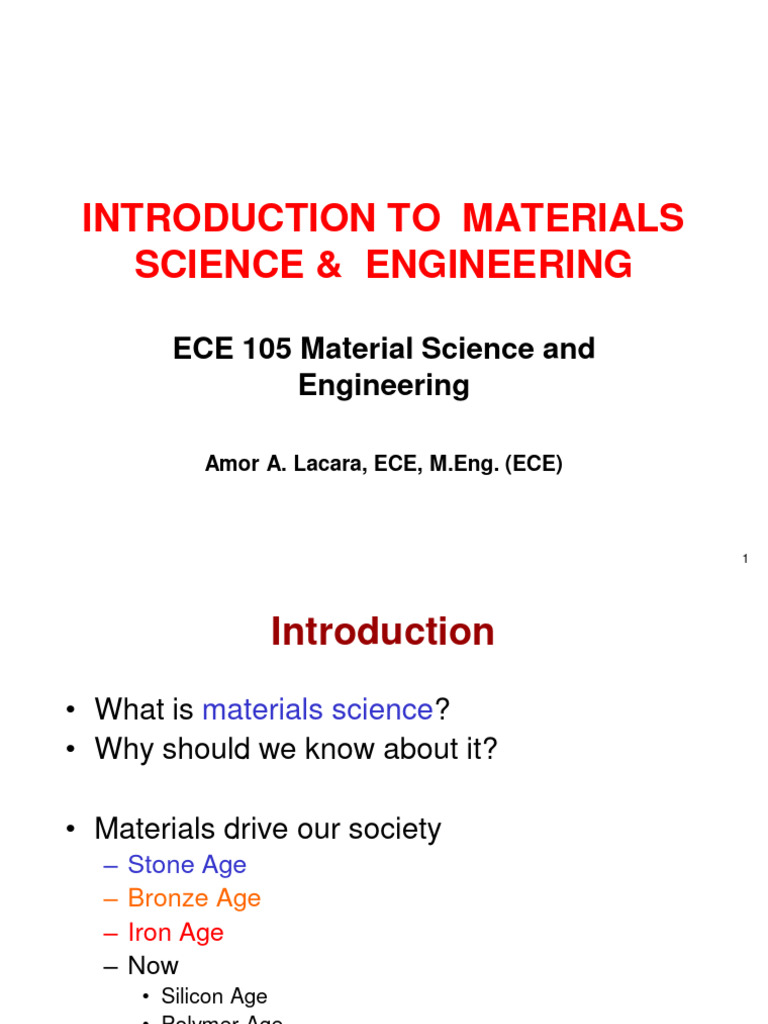 Chapter 1 - INTRODUCTION TO MATERIALS SCIENCE | Download Free PDF | Materials Science | Metals