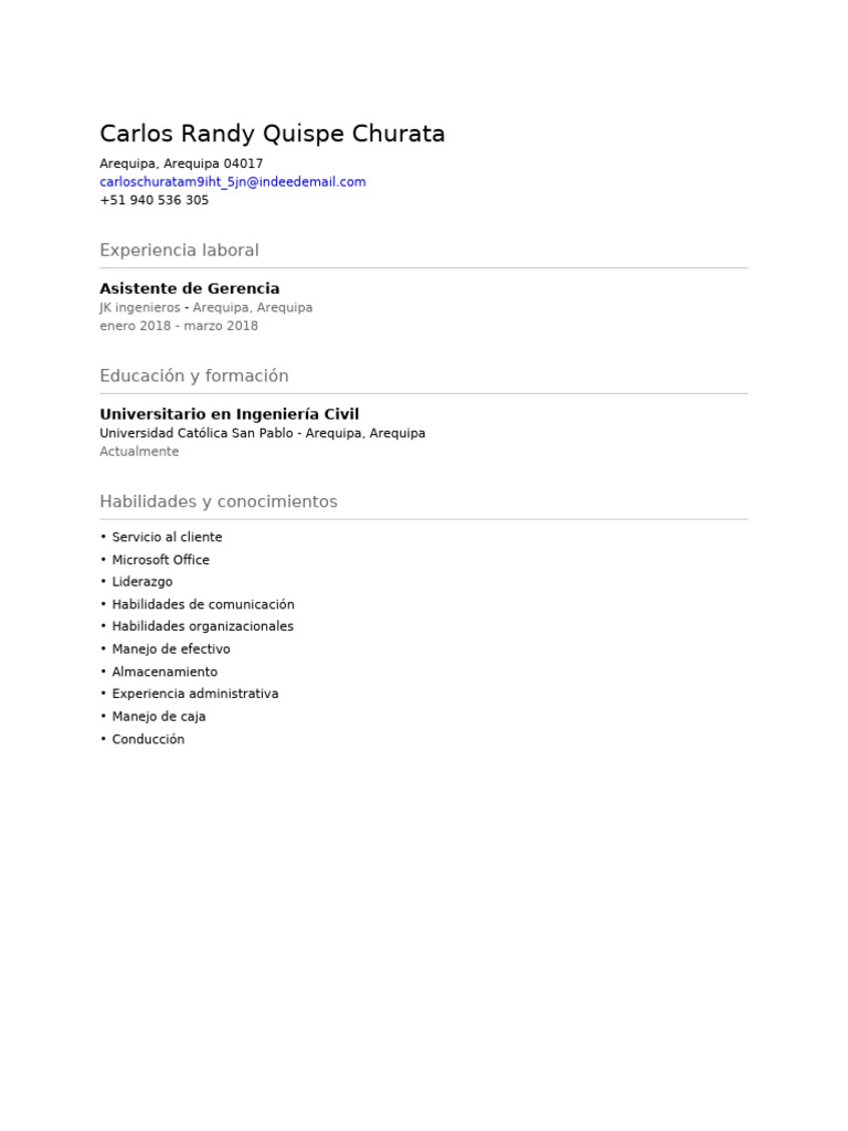 CV Carlos Randy Qui Spec Hur at A | PDF | Crecimiento personal y profesional