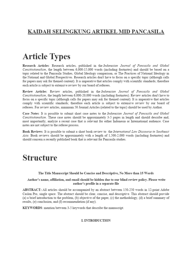 Kaidah Selingkung Jurnal Pancasila | PDF | Academic Publishing | Books