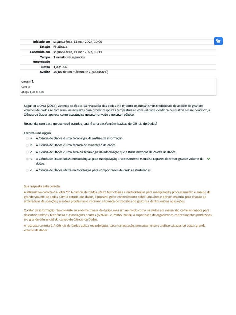 Exercício avaliativo - Módulo 3_ Revisão da tentativa | PDF