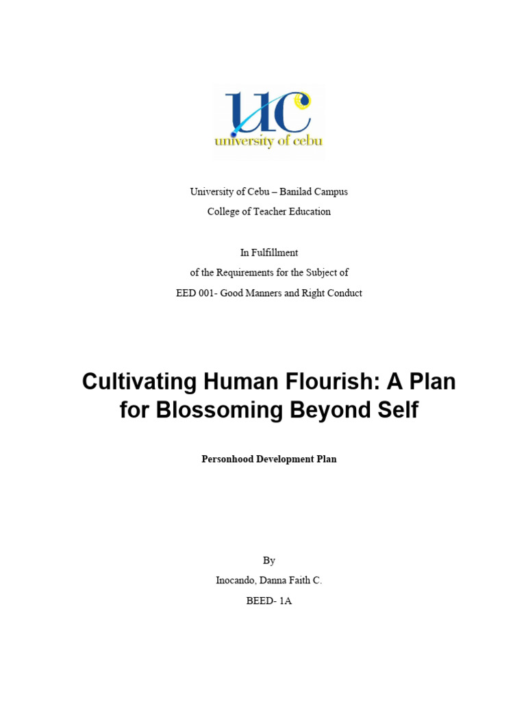 Personhood Development Plan | PDF | Empathy | Mindfulness