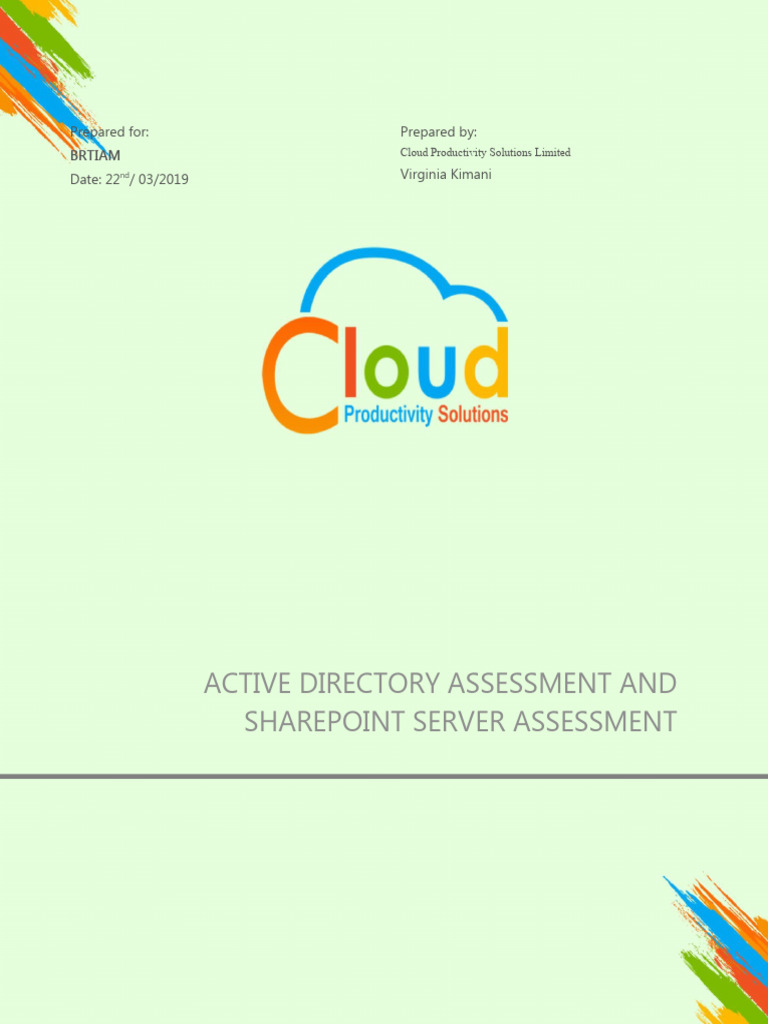 Assessment Report | PDF | Share Point | Active Directory