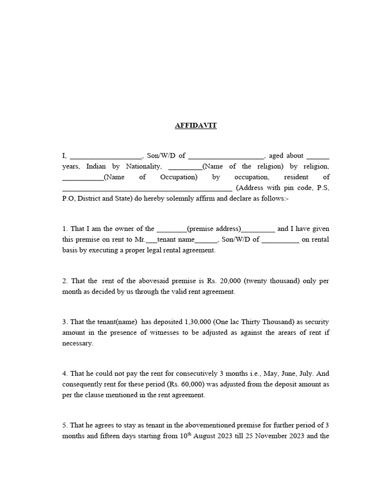 Affidavit Pdf