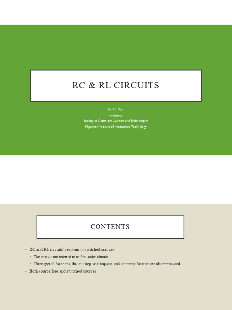RC&RL | PDF | Electrical Network | Capacitor