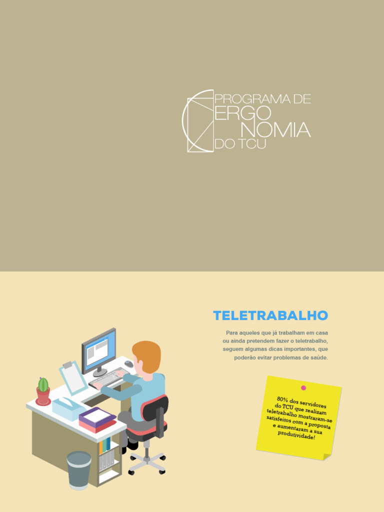 Ergonomia No Teletrabalho TCU | PDF | Notebook | Sistema visual