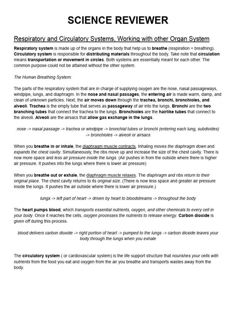 Science Reviewer | PDF | Adenosine Triphosphate | Lung