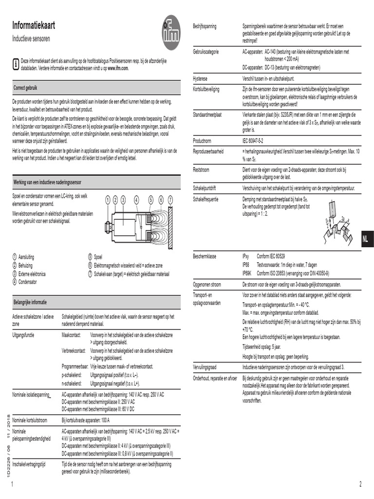 Informatiekaart: Inductieve Sensoren | PDF