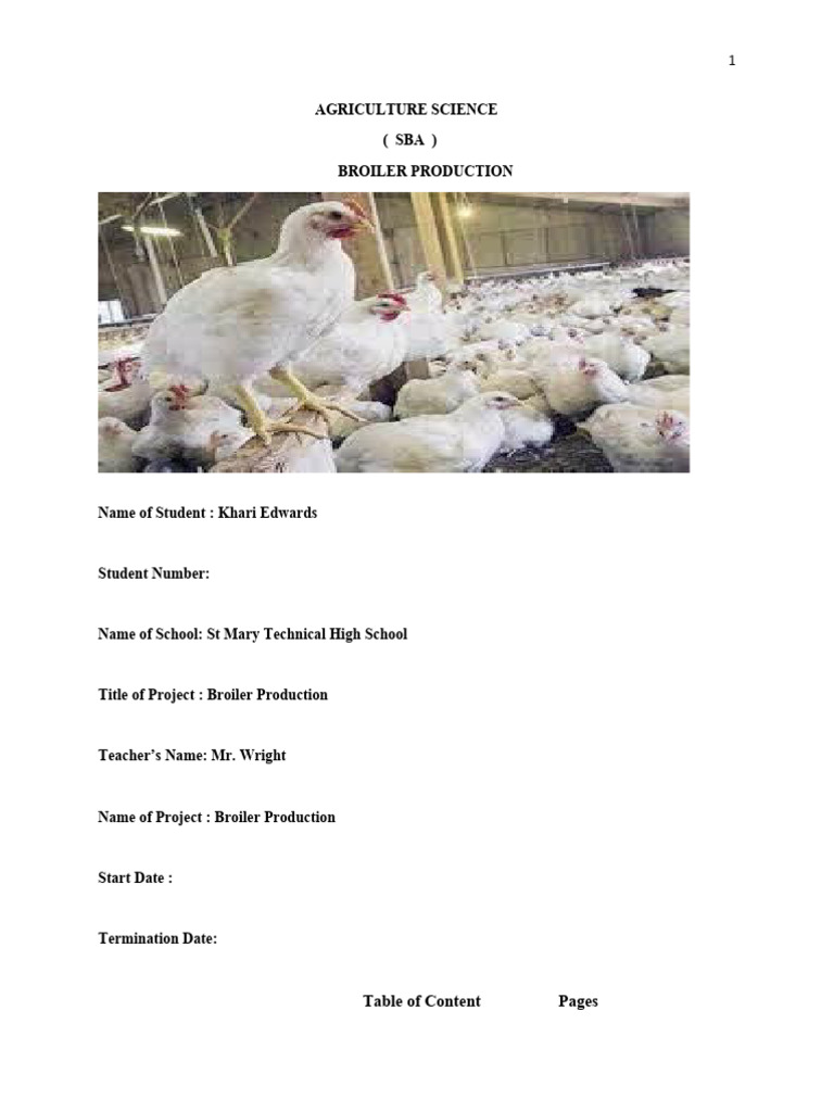 AGRI Broiler SBA | PDF | Broiler | Chicken