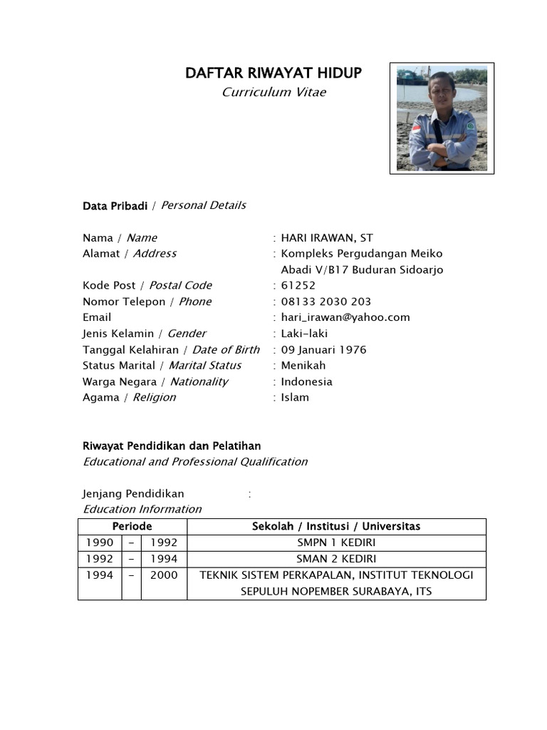 CV Hari Irawan | PDF