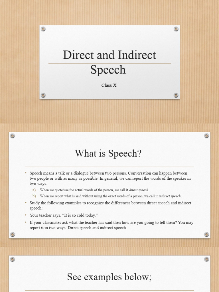 Direct and Indirect Speech | Download Free PDF | Question | Language Mechanics