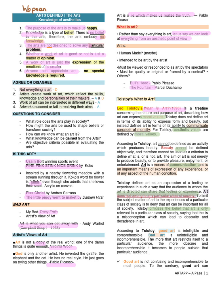 ARTAPP Midterm Reviewer by | PDF | Experience