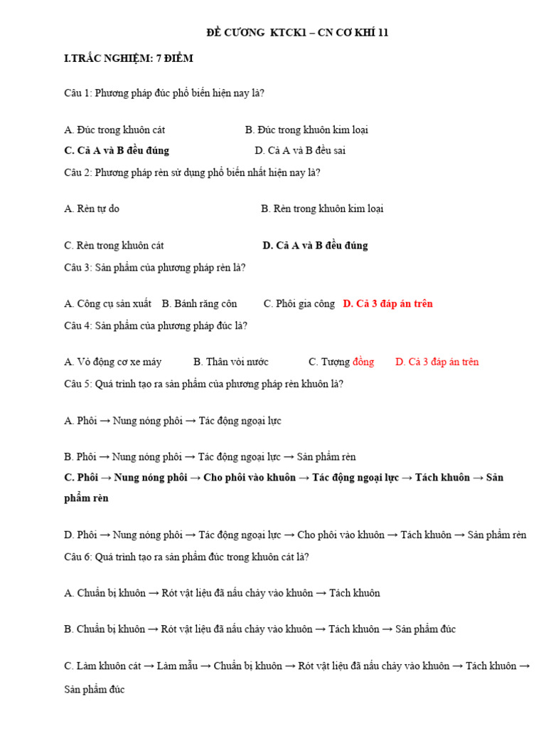 Đè Cương - KTCK1 - CN11 | PDF