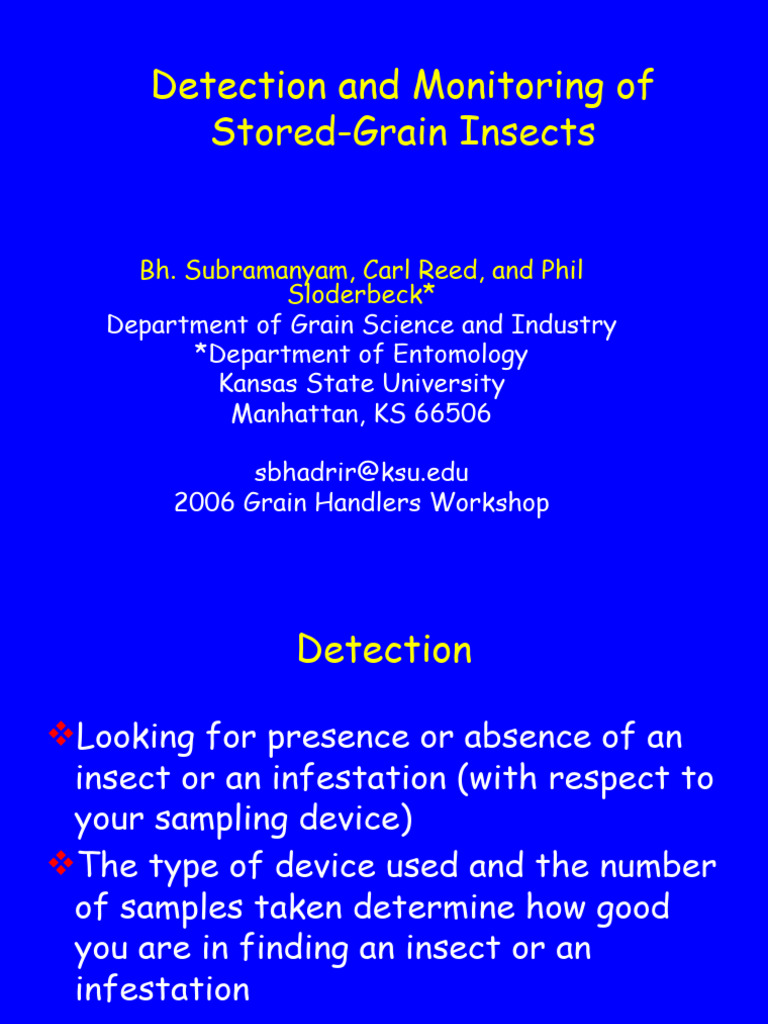Detection and Monitoring of Stored-Grain Insects | PDF