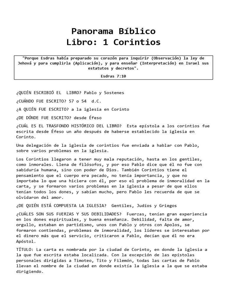 Libro 1 Corintios | PDF | Pablo el apóstol | Primera epístola a los corintios