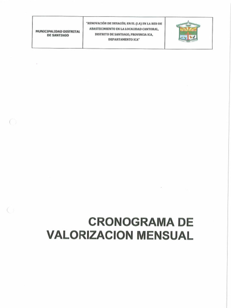Cronograma de Valorizacion Mensual | PDF