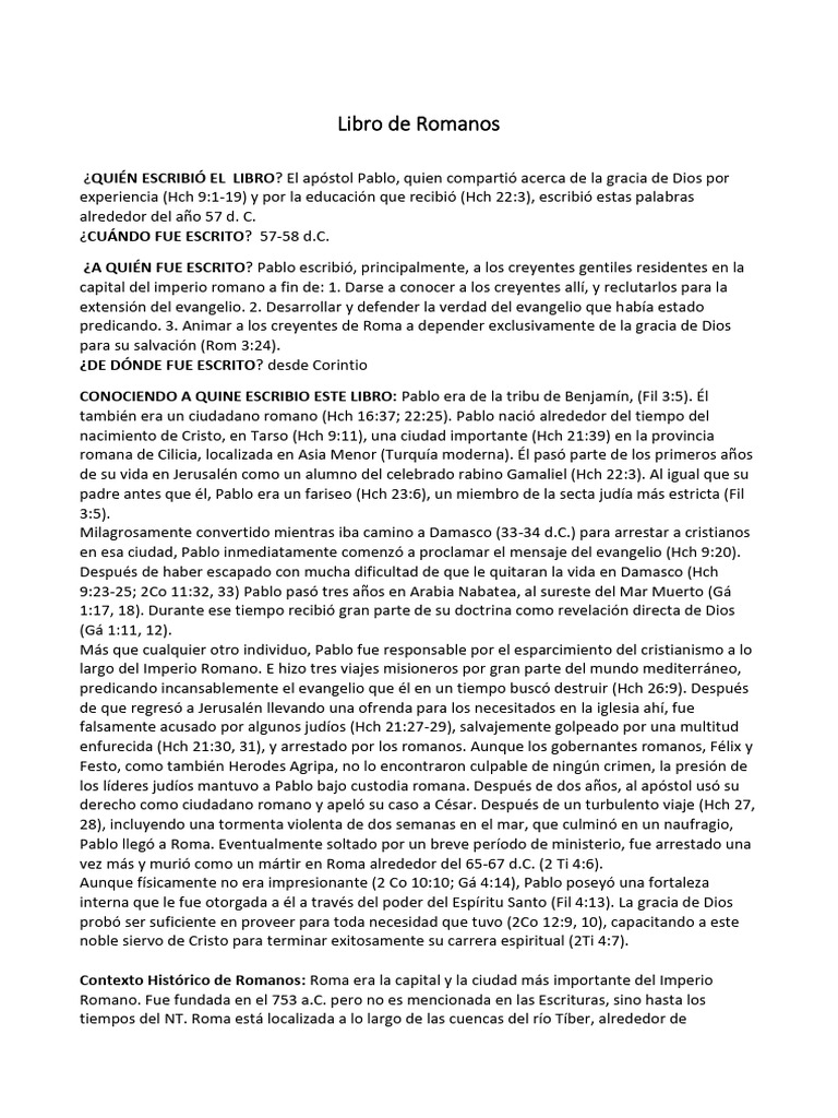 Libro de Romanos | PDF | Pablo el apóstol | Fe