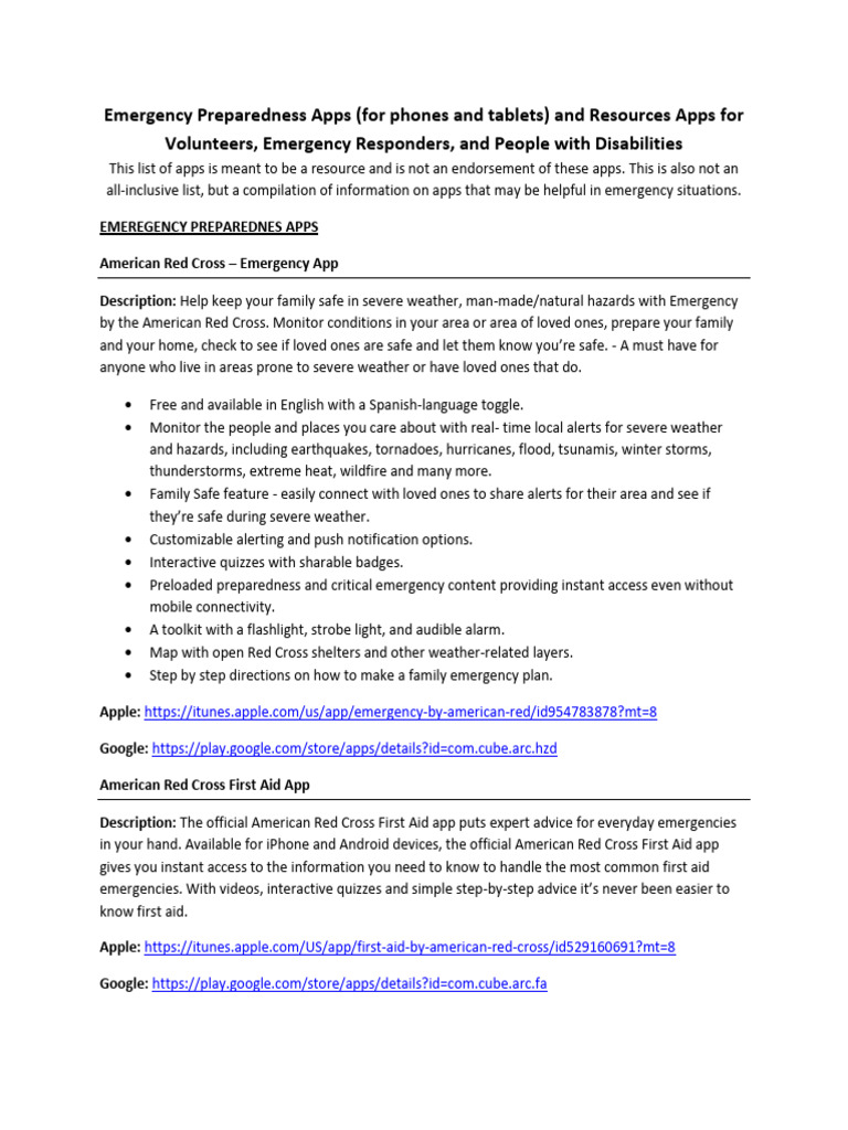 Emergency Prep Apps | PDF | Emergency Management | Hearing Aid