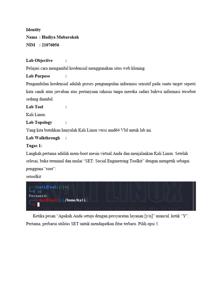 Lab 1. Credential Harvesting Using Site Cloning | PDF