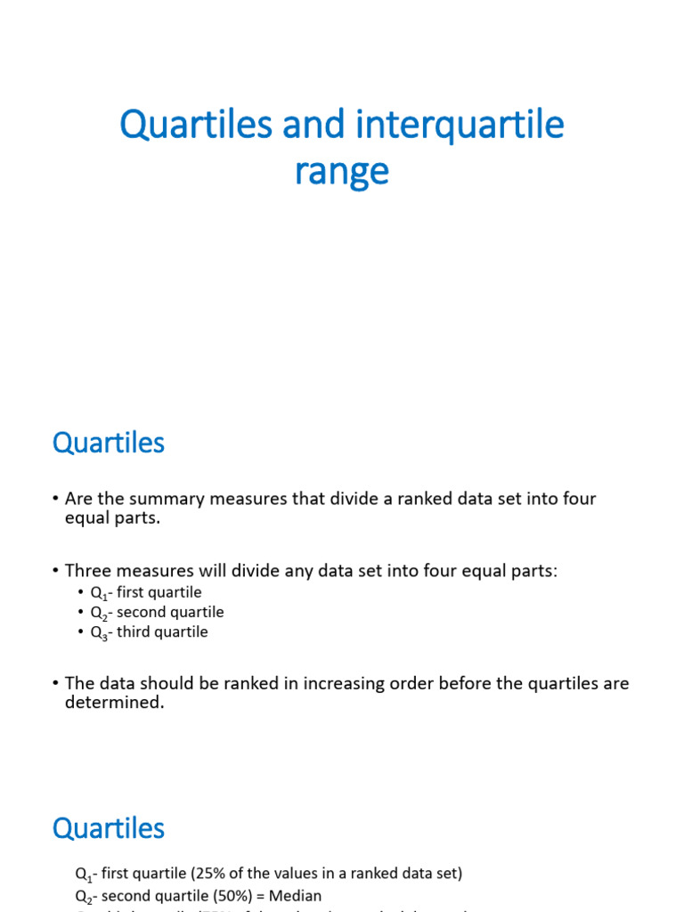 Quartiles and Interquartile Range | PDF | Quartile | Robust Statistics