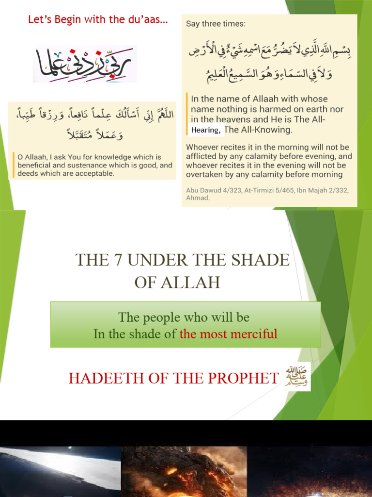 Grade 7 Seven Under The Shade of Allah Day 1 | PDF | Hadith | Islamic ...