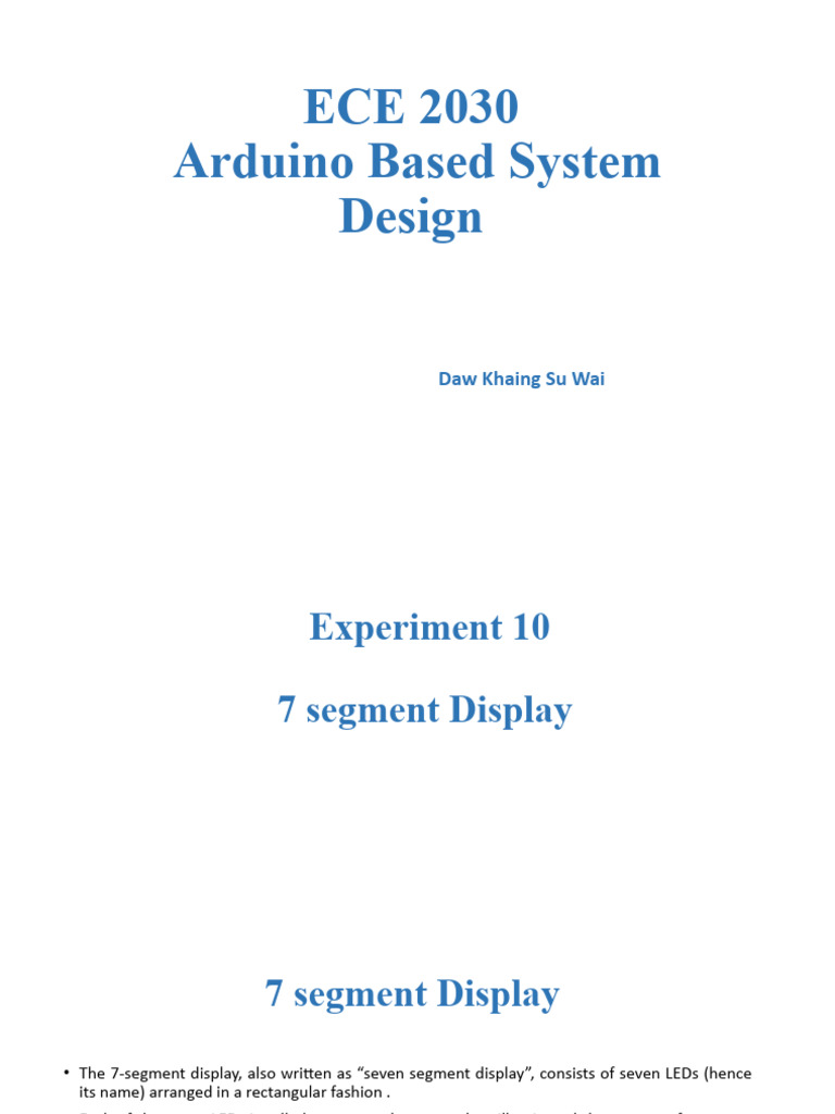 Arduino 7-Segment Display Guide | PDF | Computer Engineering | Electronics