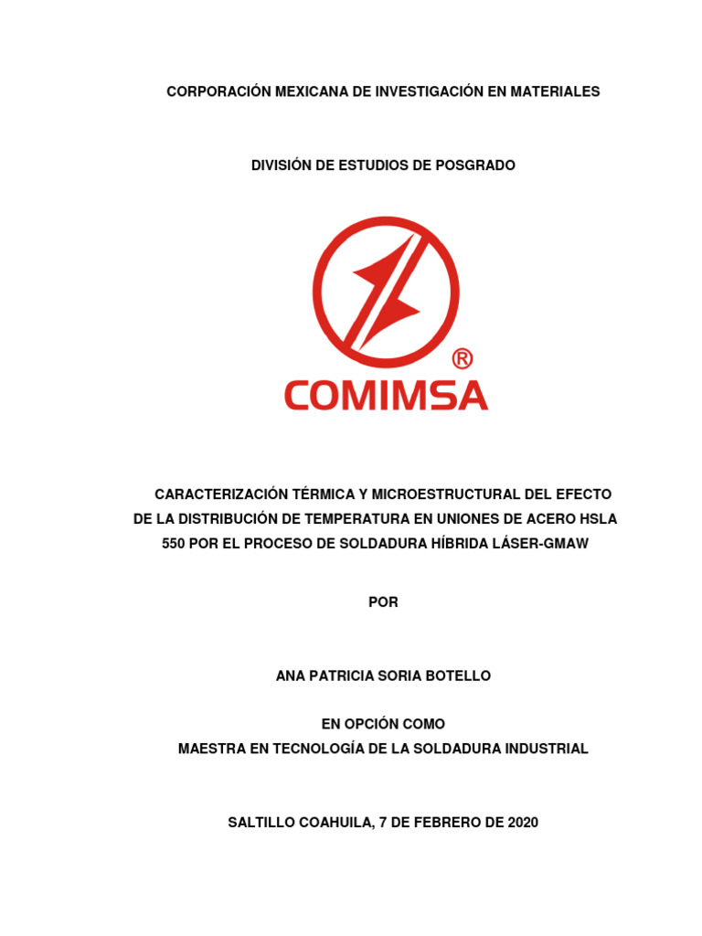 Tesis MTSI - Ana Patricia Soria Botello | PDF | Soldadura | Construcción