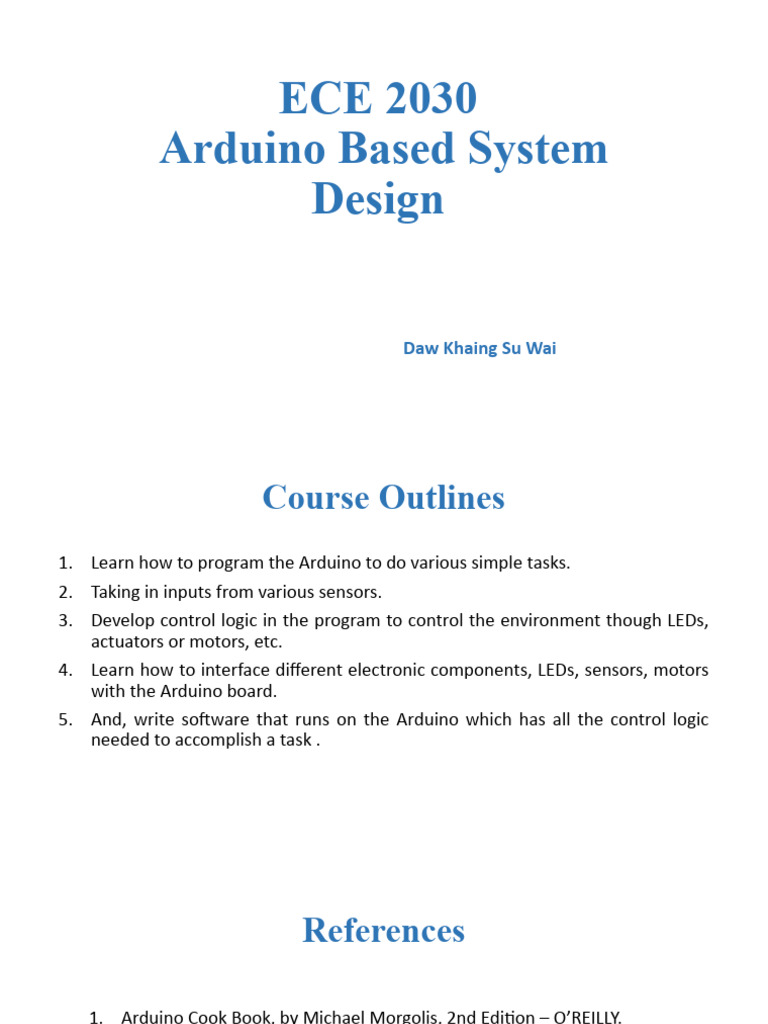 Lecture 02 | PDF | Arduino | Parameter (Computer Programming)