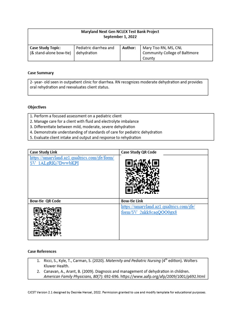 Pediatric Dehydration Case Study Guide | PDF | Diarrhea | Intravenous ...