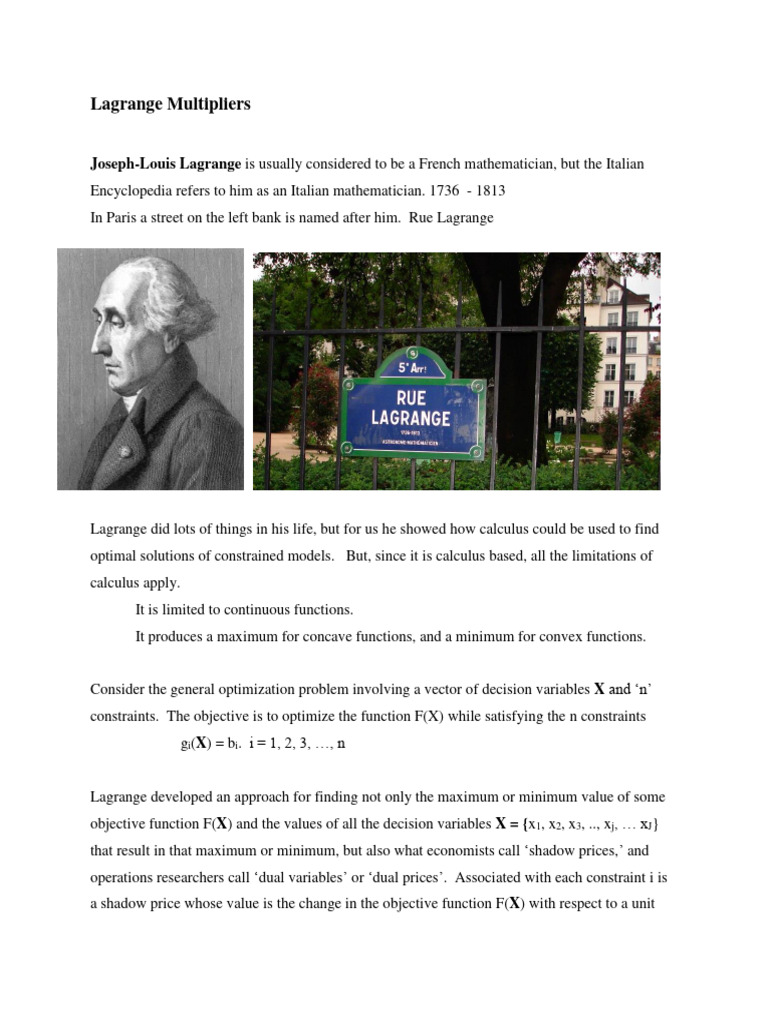 Understanding Lagrange Multipliers | PDF | Mathematical Optimization | Analysis