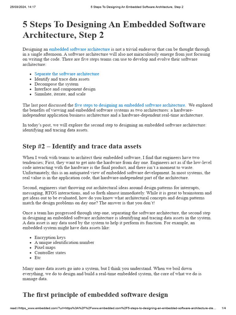 5 Steps To Designing An Embedded Software Architecture, Step 2 | PDF | Embedded System | Software