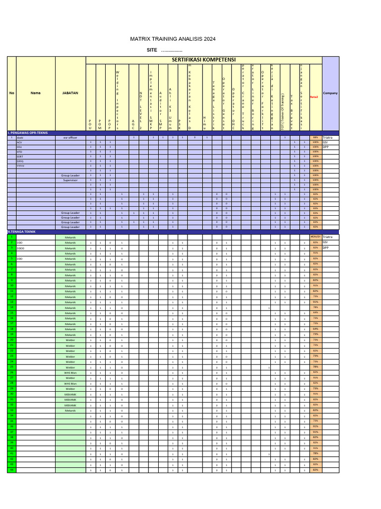 Training Matrix 2024 Overview | PDF | Safety | Occupational Safety And ...