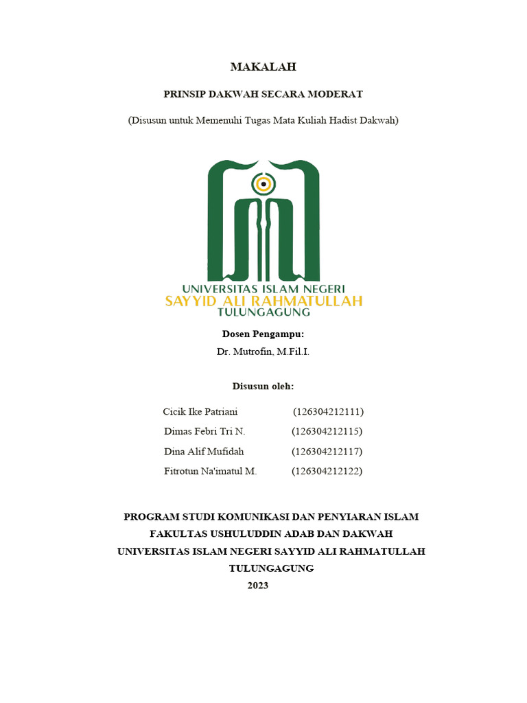 Prinsip Dakwah Moderat dalam Islam | PDF