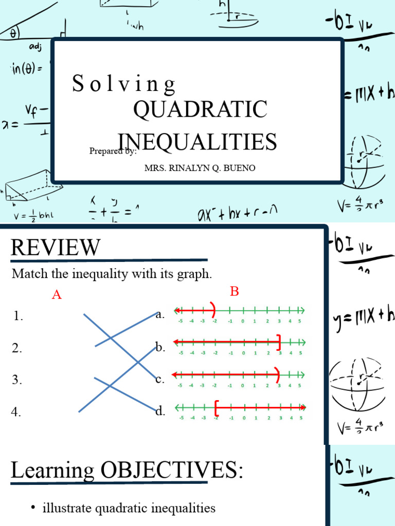 Solving Quadratic Inequalities | PDF | Quadratic Equation | Mathematics ...