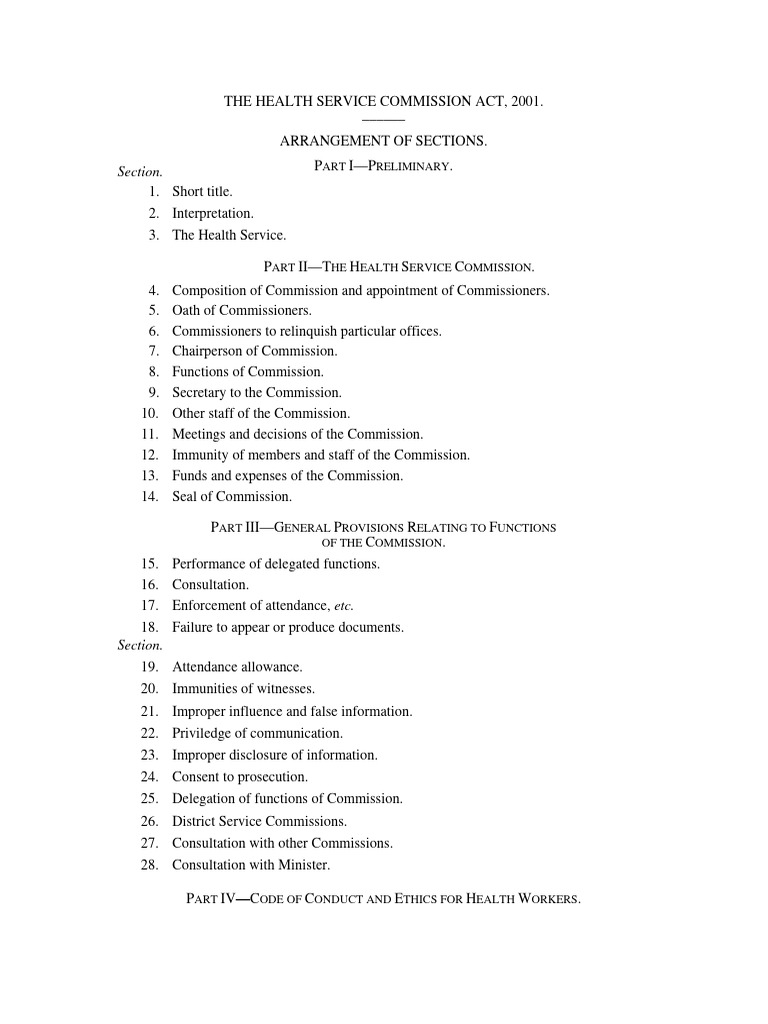 Health Service Commission Act 2001 | PDF | Informed Consent | Oath Of ...