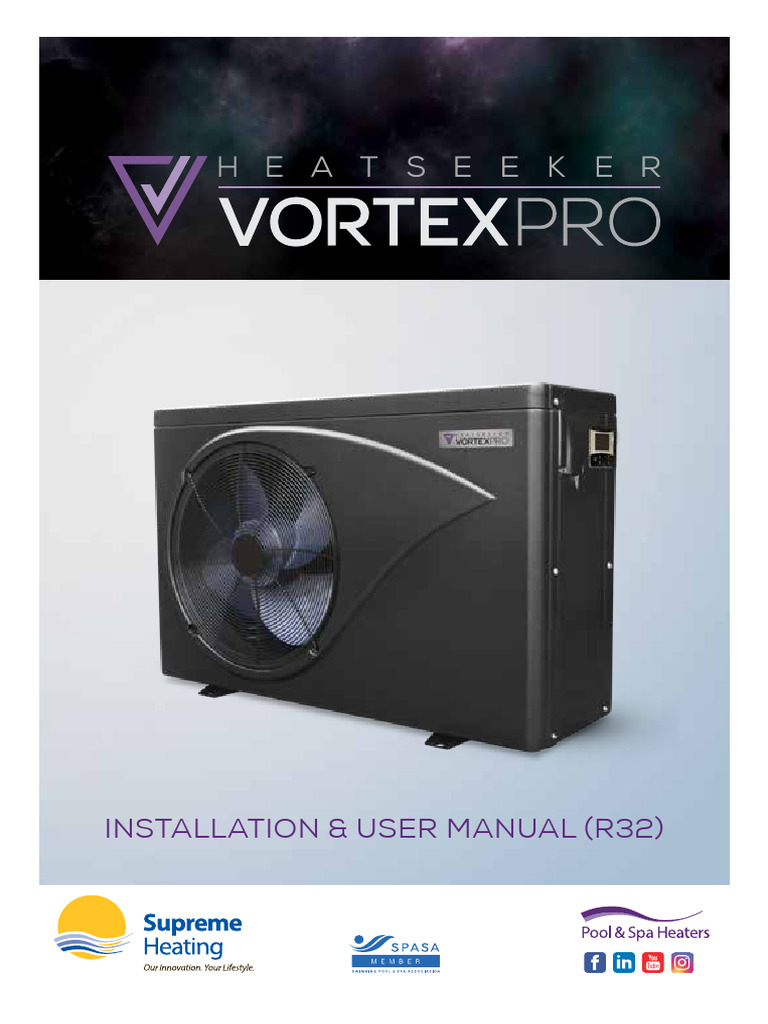 Heatseeker VortexPro R32 User Manual V2 2 | PDF | Heat Pump | Pump