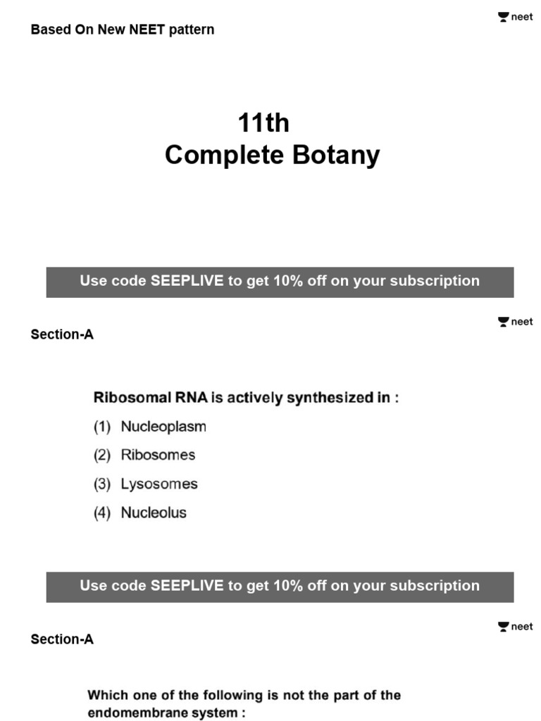 Class 11th Complete Botany | PDF