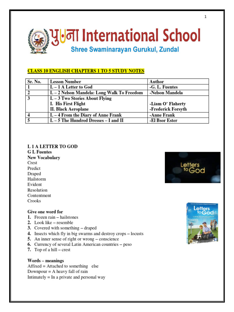 Class 10 Study Notes | PDF | God | Nelson Mandela