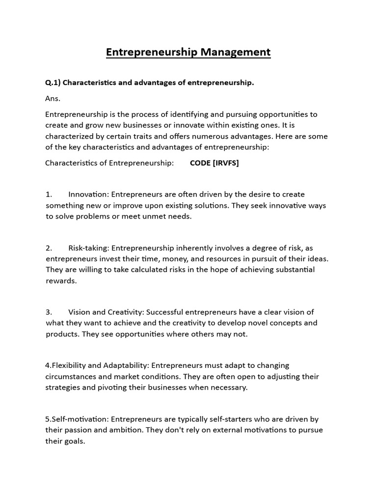 Entrepreneurship Management | PDF | Entrepreneurship | Small Business