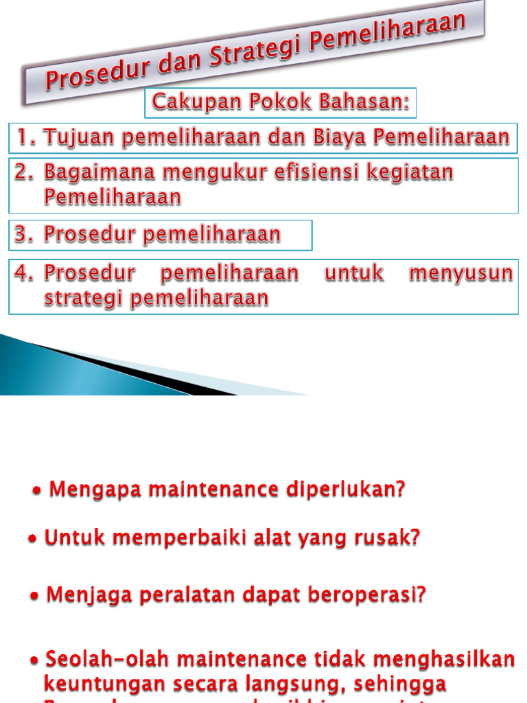 Prosedur Dan Strategi Pemeliharaan... | PDF