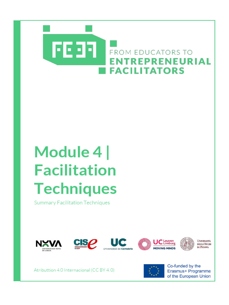 Summary Facilitation Techniques | PDF | Learning | Entrepreneurship