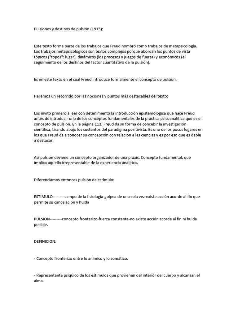 3 Guía - Pulsiones y Destinos de Pulsión | PDF | Psicoanálisis ...
