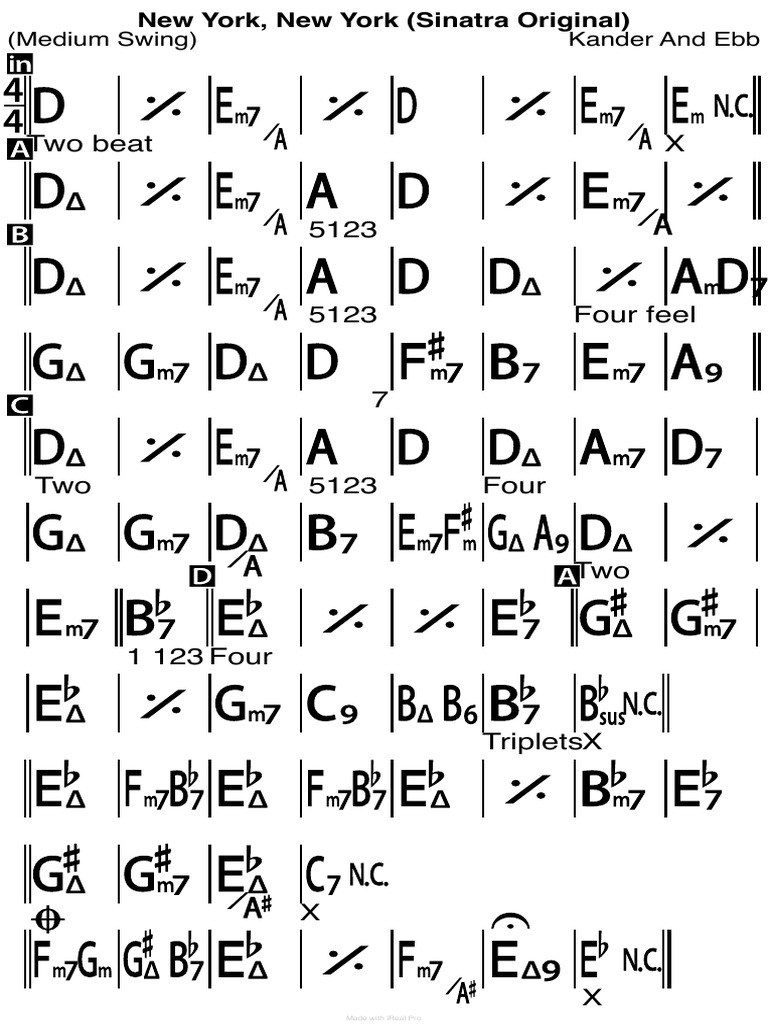 New York, New York - Frank Sinatra | PDF