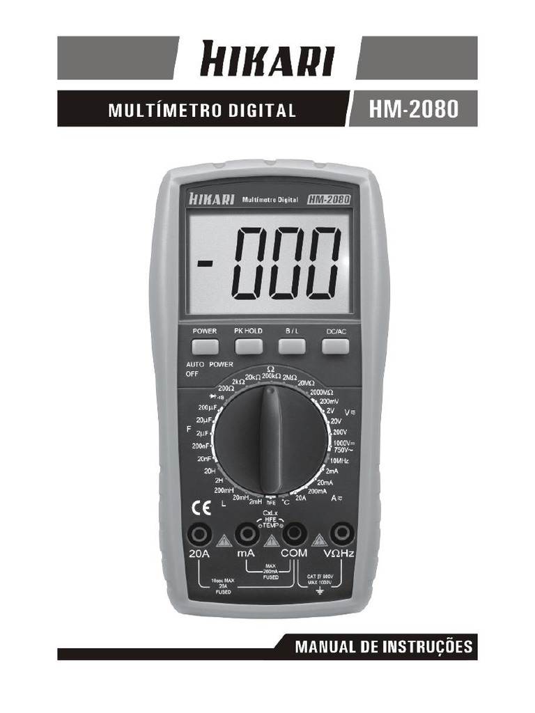 Manual Multimetro Digital HM 2080 | PDF