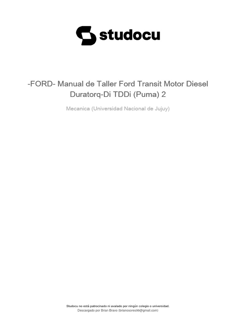 ford-manual-de-taller-ford-transit-motor-diesel-duratorq-di-tddi-puma-2 | PDF | Inyección de ...