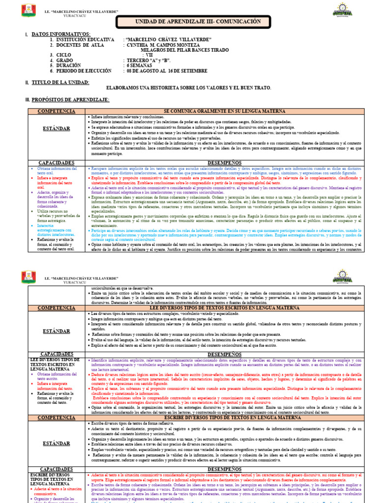 Unidad III-tercero | PDF | Cómics | Enseñando