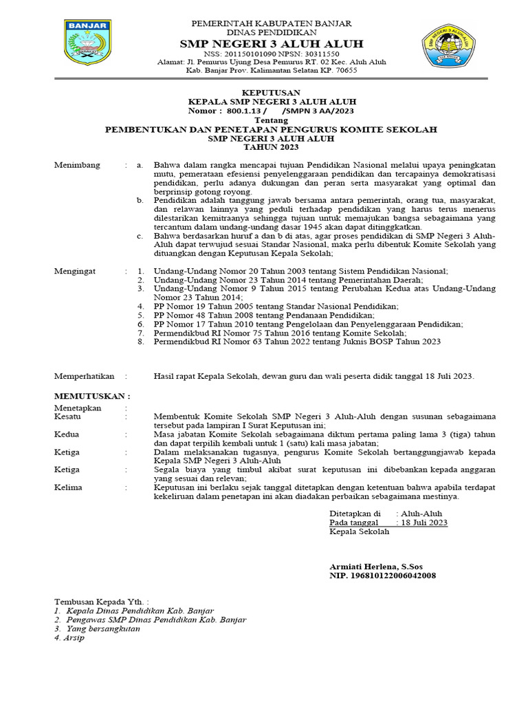 Sk Komite Sekolah Pdf