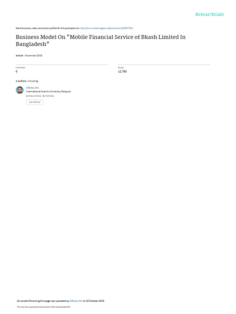 Bkash Mobile Financial Services Overview | PDF | Personal ...
