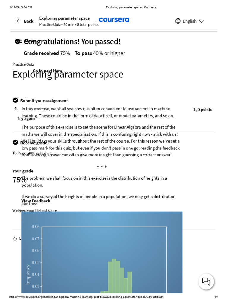 Linear Algebra Quiz: Parameter Space | PDF | Teaching Methods & Materials