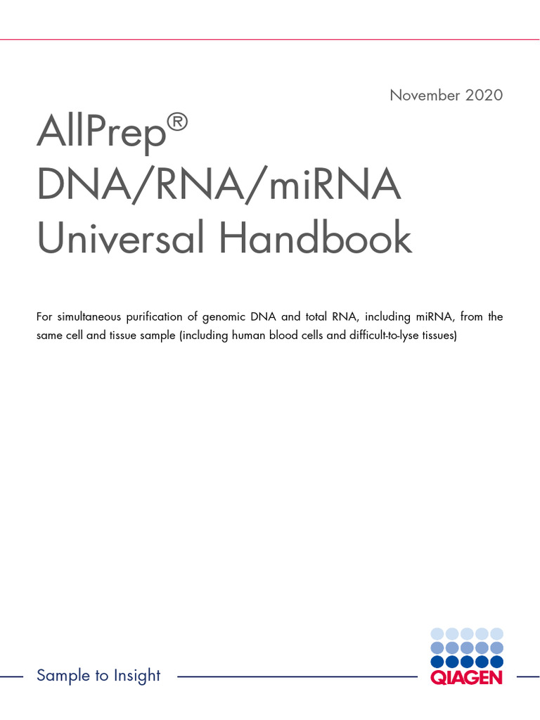 HB-1295-004 HB AllPrep DNARNAmiRNA Univ 1120 WW | PDF | Protein ...